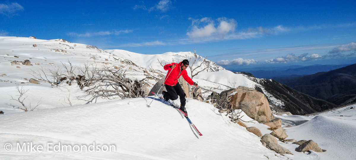 Michael Telemarks with view to Watsons Crags